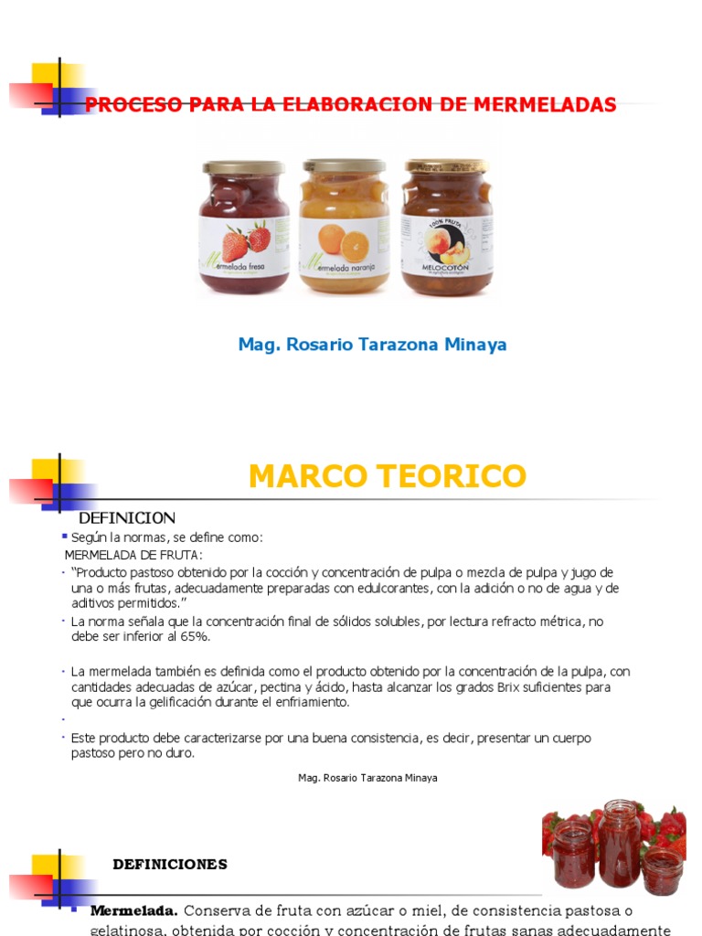 Proceso para La Elaboracion de Mermeladas | PDF | Concentración | Azúcar
