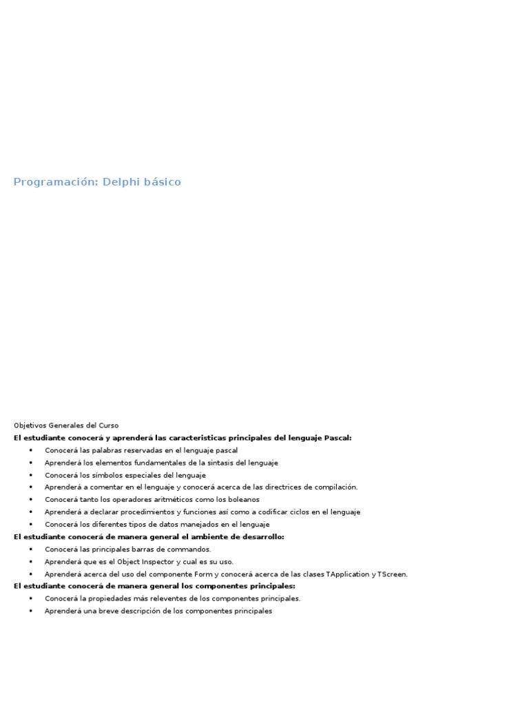 Programación Delphi | PDF | SQL | Tabla (base de datos)