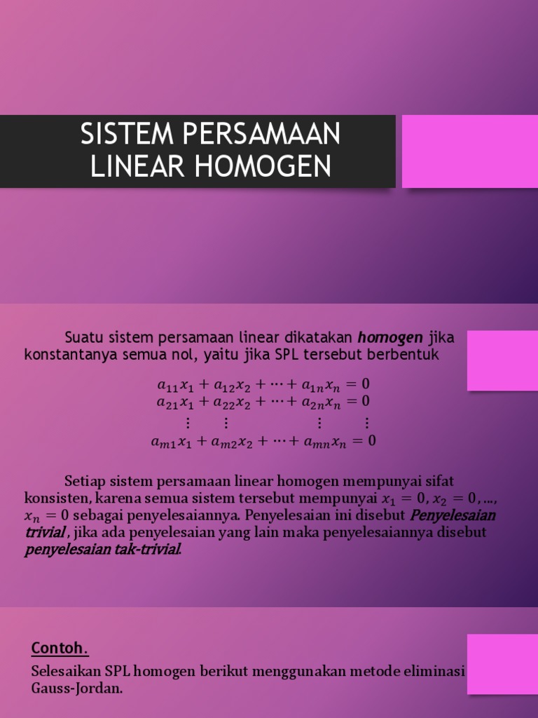 SPL Homogen Dan Matriks | PDF