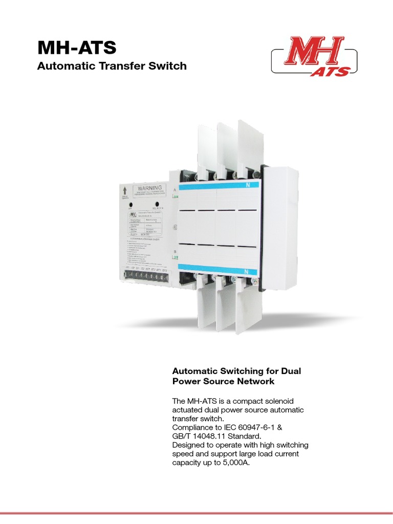 MH-ATS Catalogue - 20130828-1 PDF | PDF | Switch | Relay