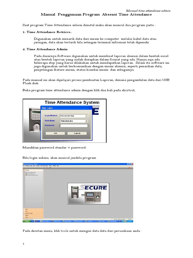 Manual Time Attendance System - Absen Secure Ip Colour | PDF