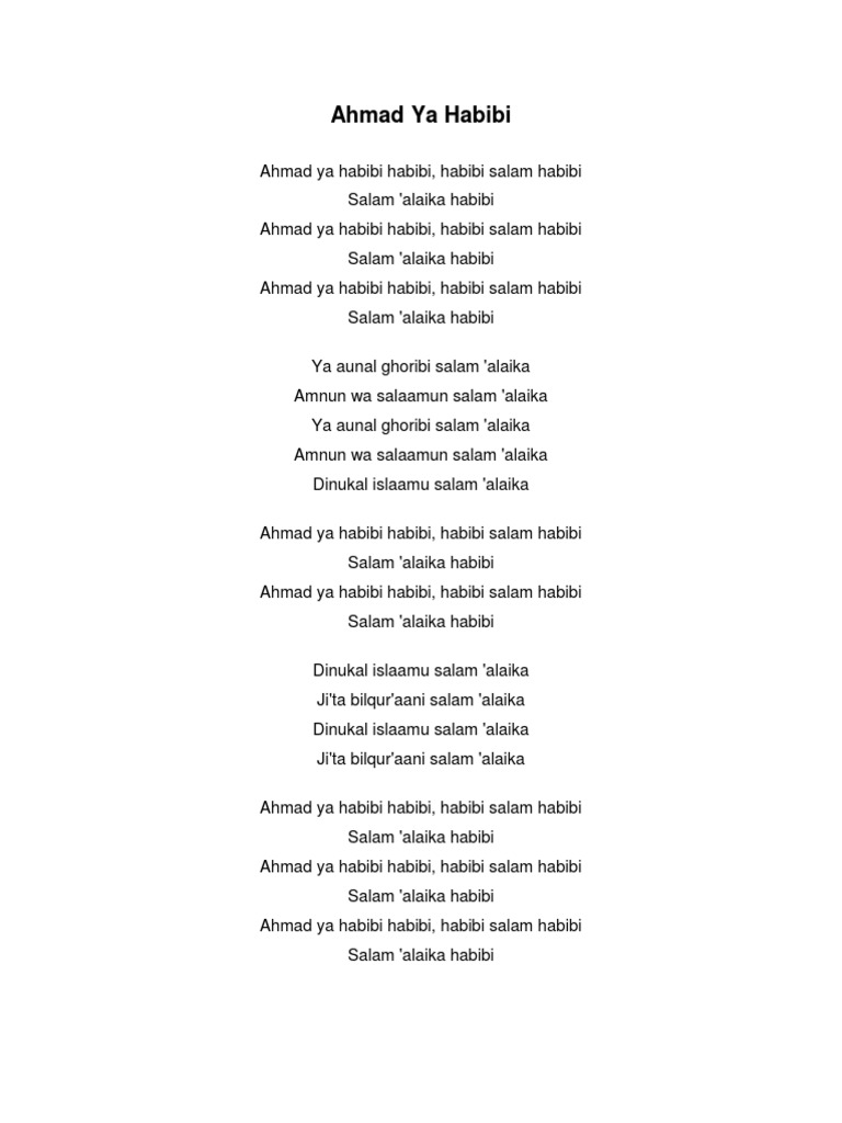 Ahmad Ya Habibi | PDF