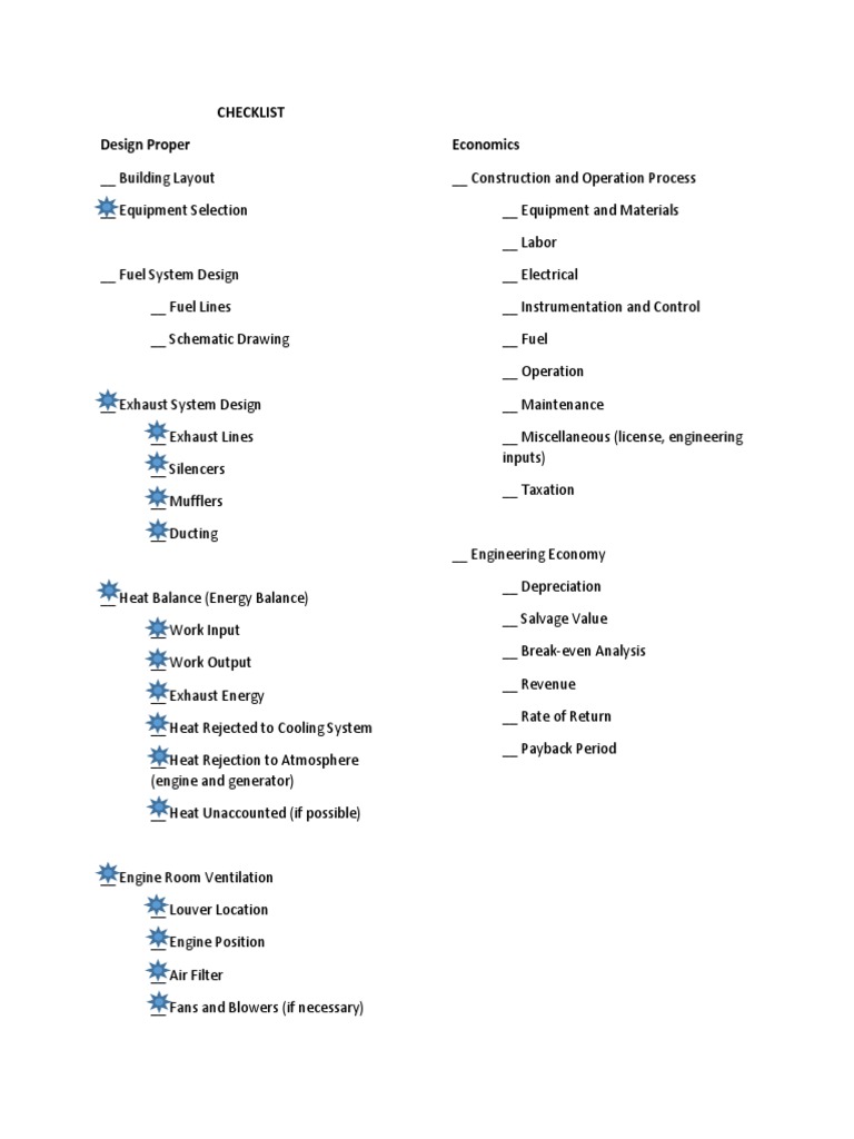 Checklist Design Proper Economics | PDF