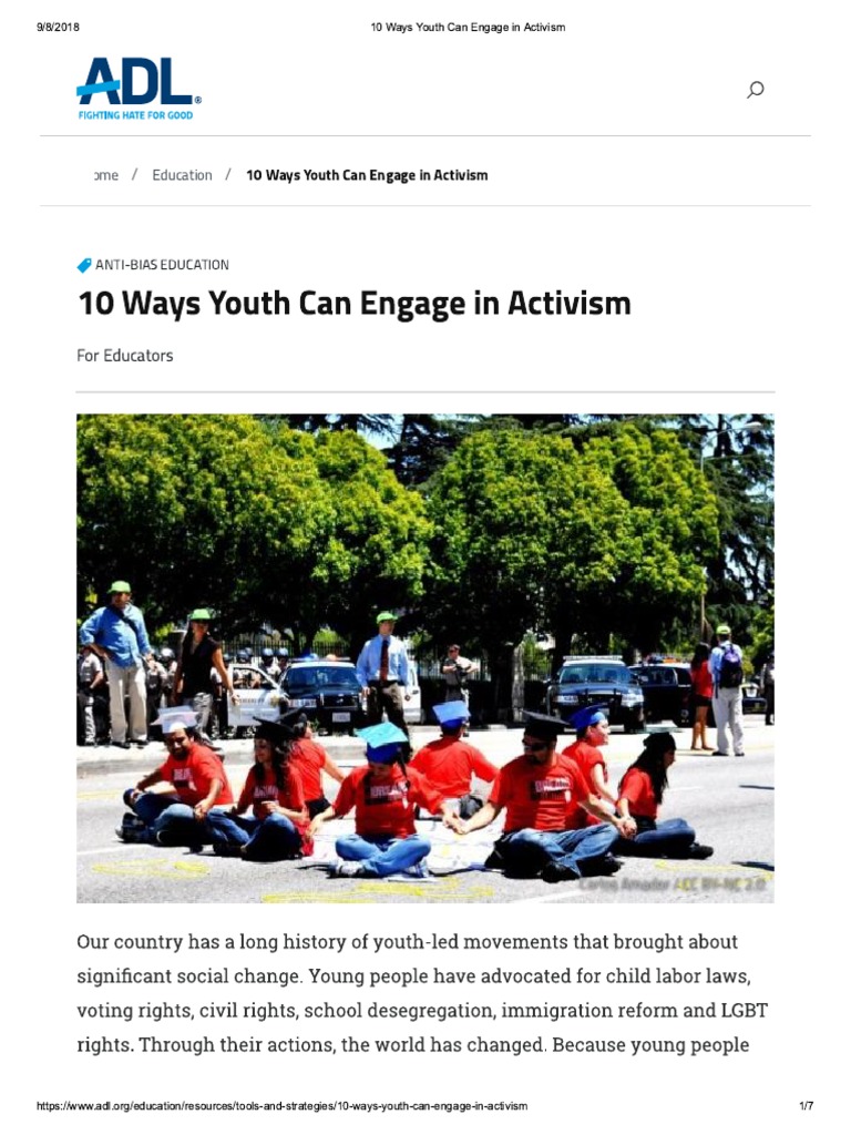 10 Ways Youth Can Engage in Activism | PDF