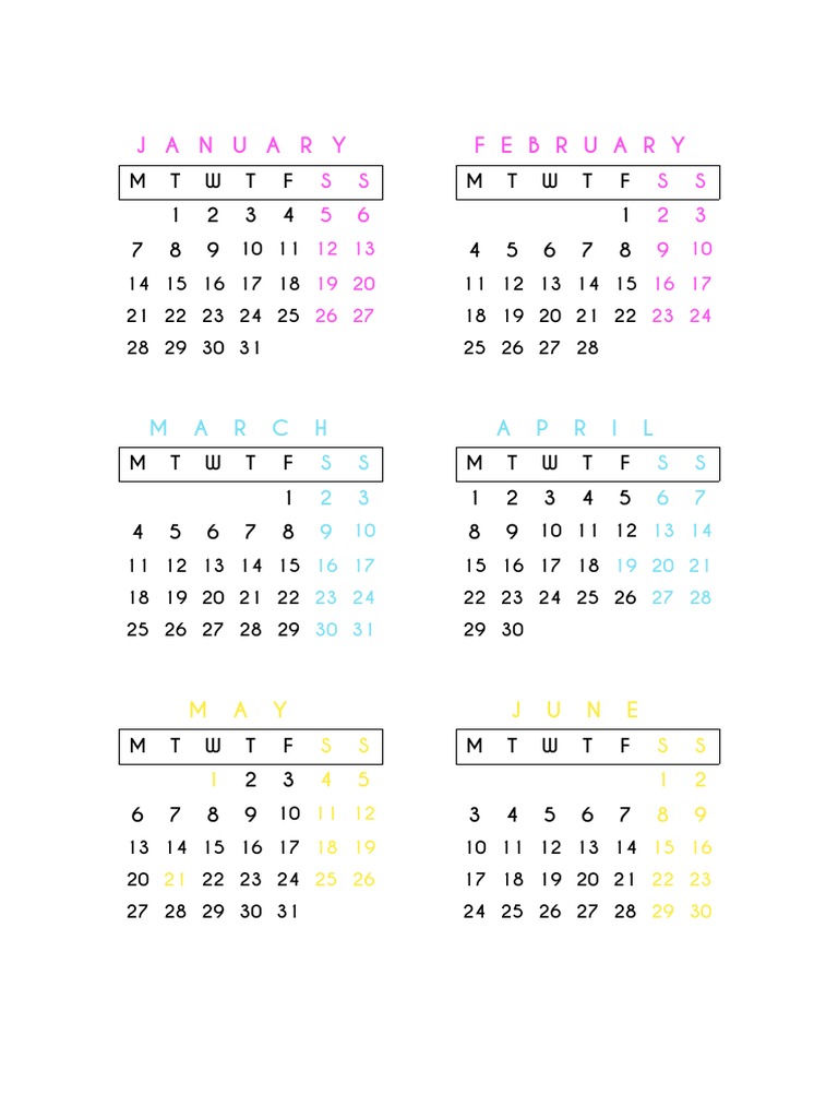 January February: MTWTF 1 2 3 4 7 8 9 MTWTF 1 4 5 6 7 8 | PDF