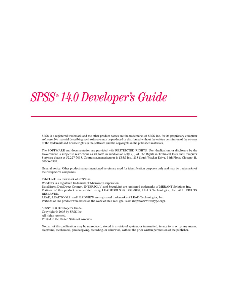 SPSS 14 0 For Windows Developer's Guide | PDF | Spss | Scripting Language