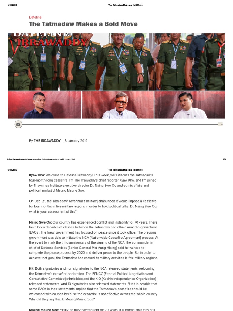 Myanmar Military's Ceasefire Analysis | PDF | Rohingya People | Warfare