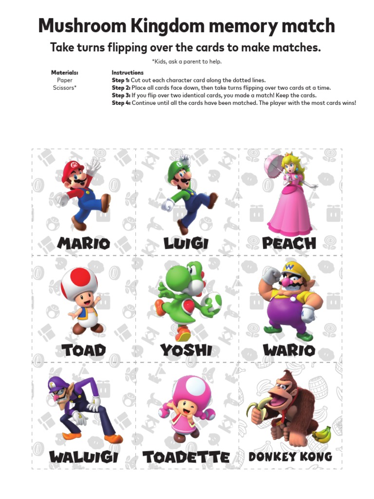 Matching Game Pdf Pdf