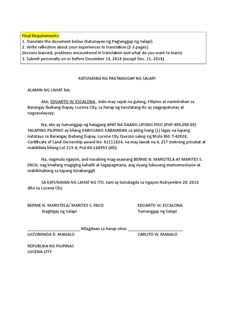 Translate Katunayan | PDF