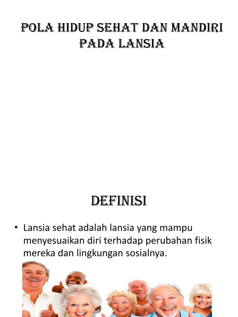 Pola Hidup Sehat Pada Lansia | PDF