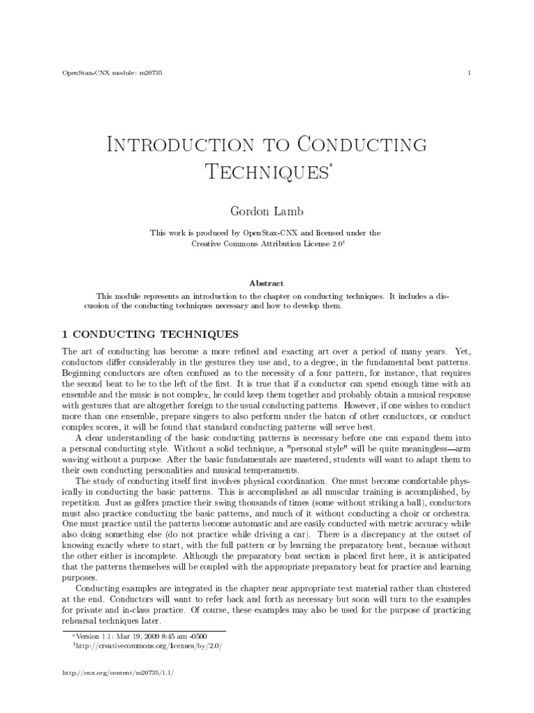 Introduction To Conducting Techniques 1 | PDF | Conducting | Classical ...