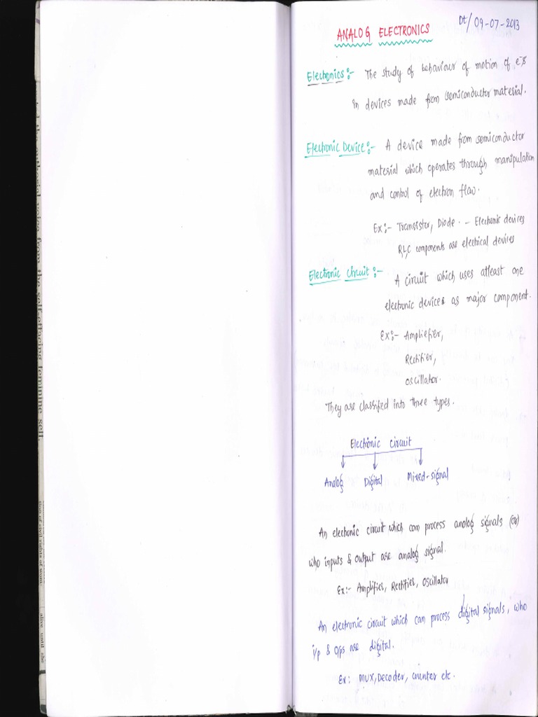 Analog Electronics Handwritten Notes | PDF