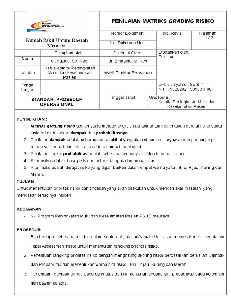 SPO Risk Grading Matrix PDF | PDF