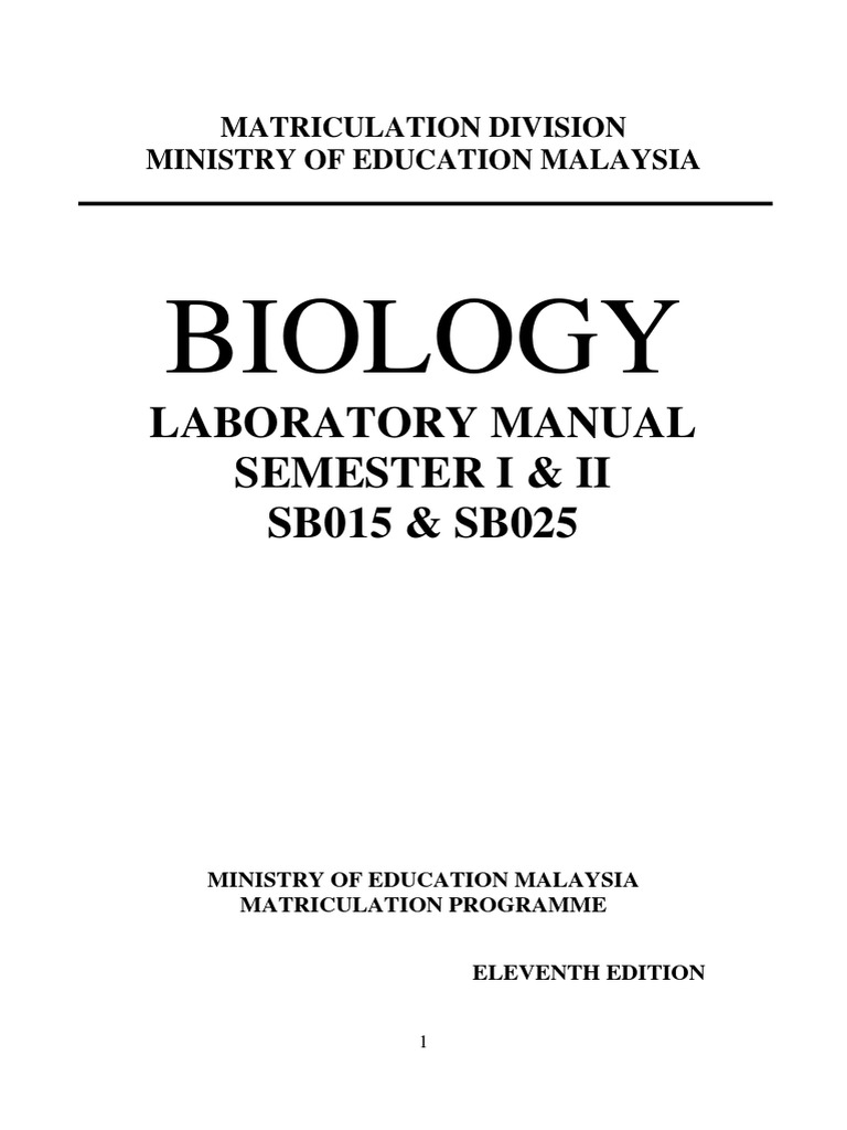 Biology Laboratory Manual sb015 sb025 PDF | PDF | Angular Resolution ...
