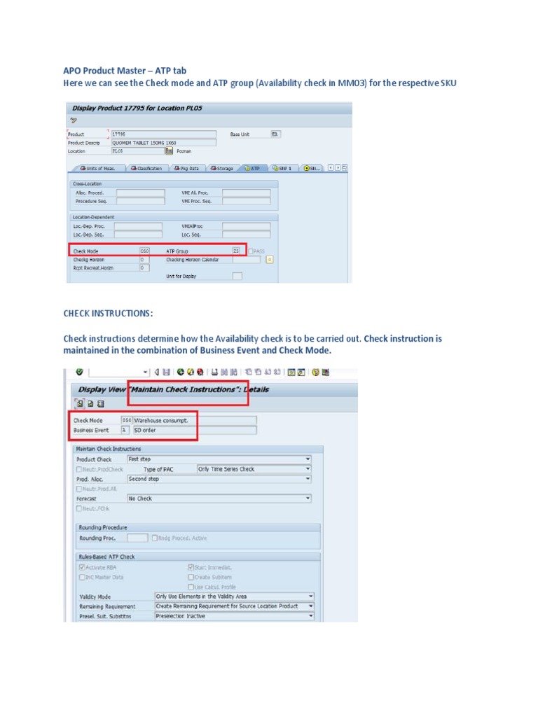 Here We Can See The Check Mode and ATP Group (Availability Check in ...