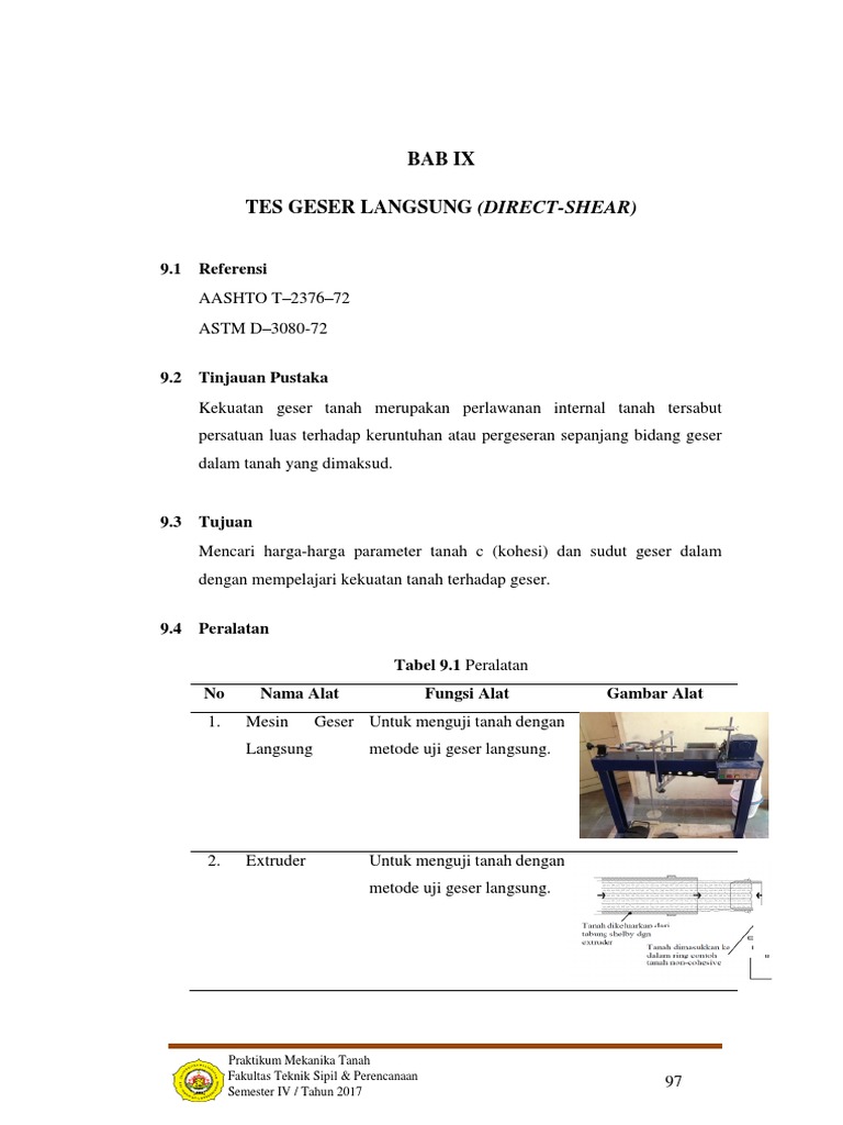 Uji Geser Langsung pada Tanah | PDF | Teknologi & Rekayasa