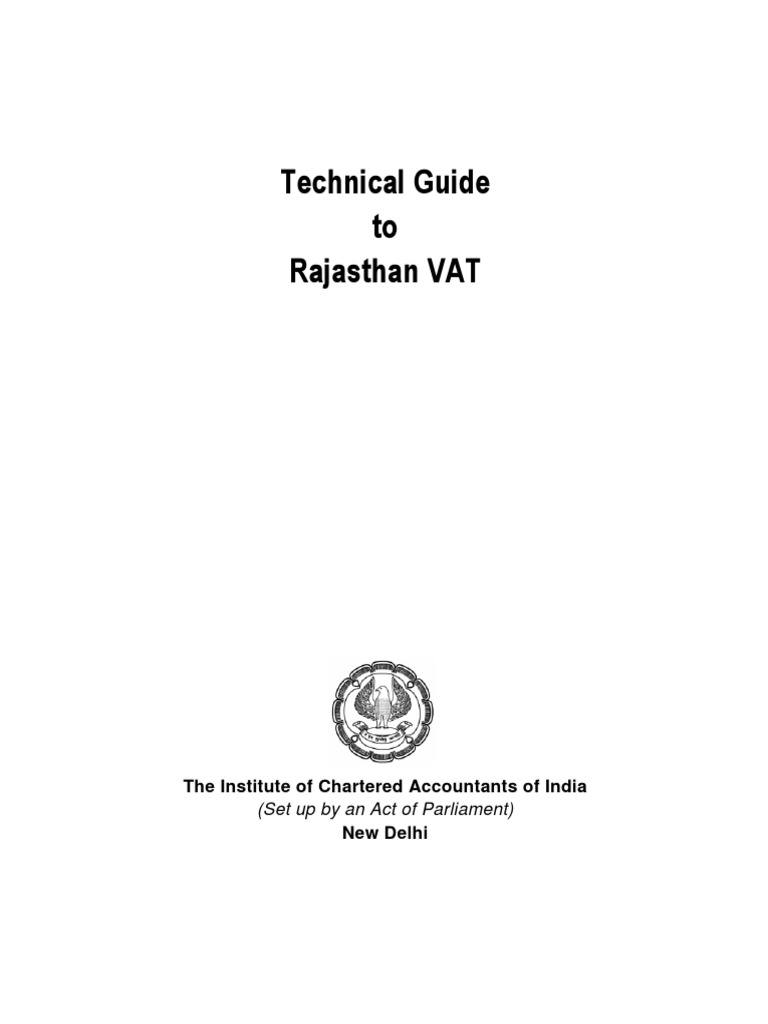 Rajasthan VAT Technical Guide | PDF | Value Added Tax | Taxes