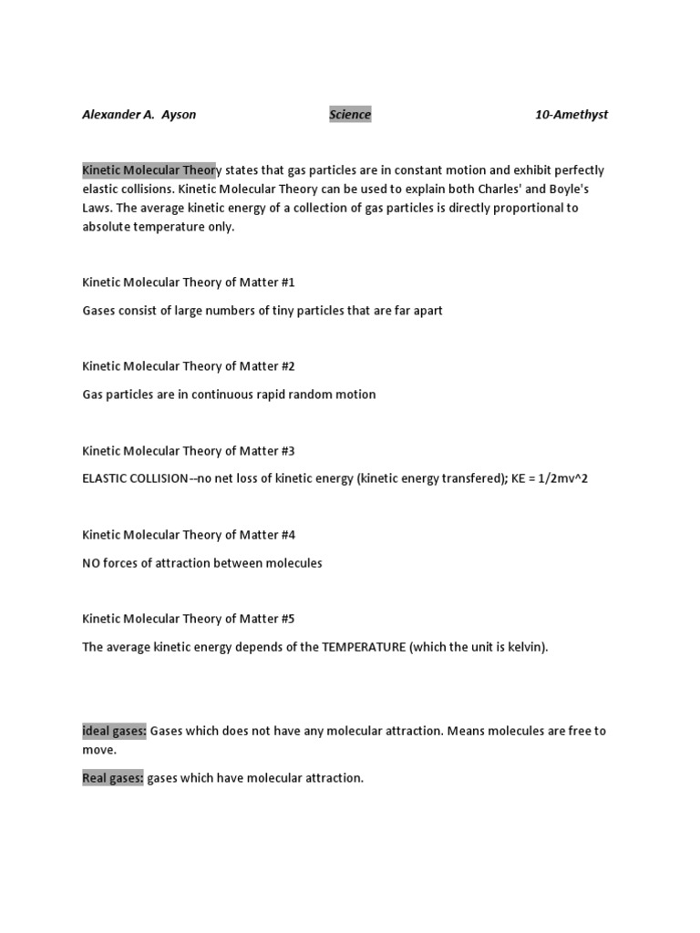 Alexander A. Ayson Science 10-Amethyst | PDF