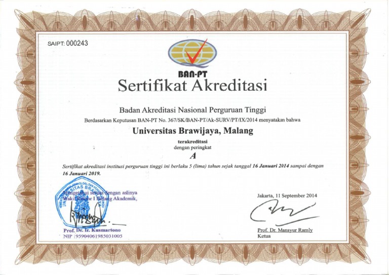 Akreditasi Universitas Brawijaya PDF | PDF