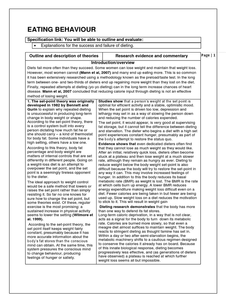 Dieting Failure and Success | PDF | Eating | Dieting