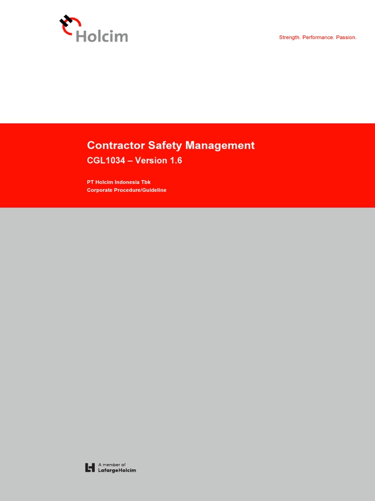 Contractor Safety Management Guidelines | PDF | Procurement ...