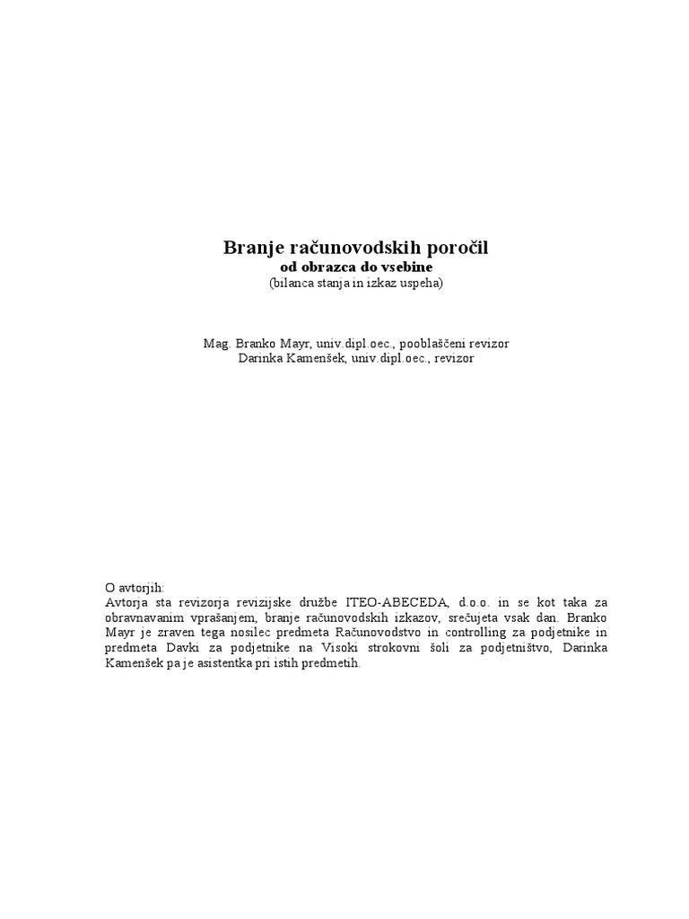 Bilanca Stanja | PDF