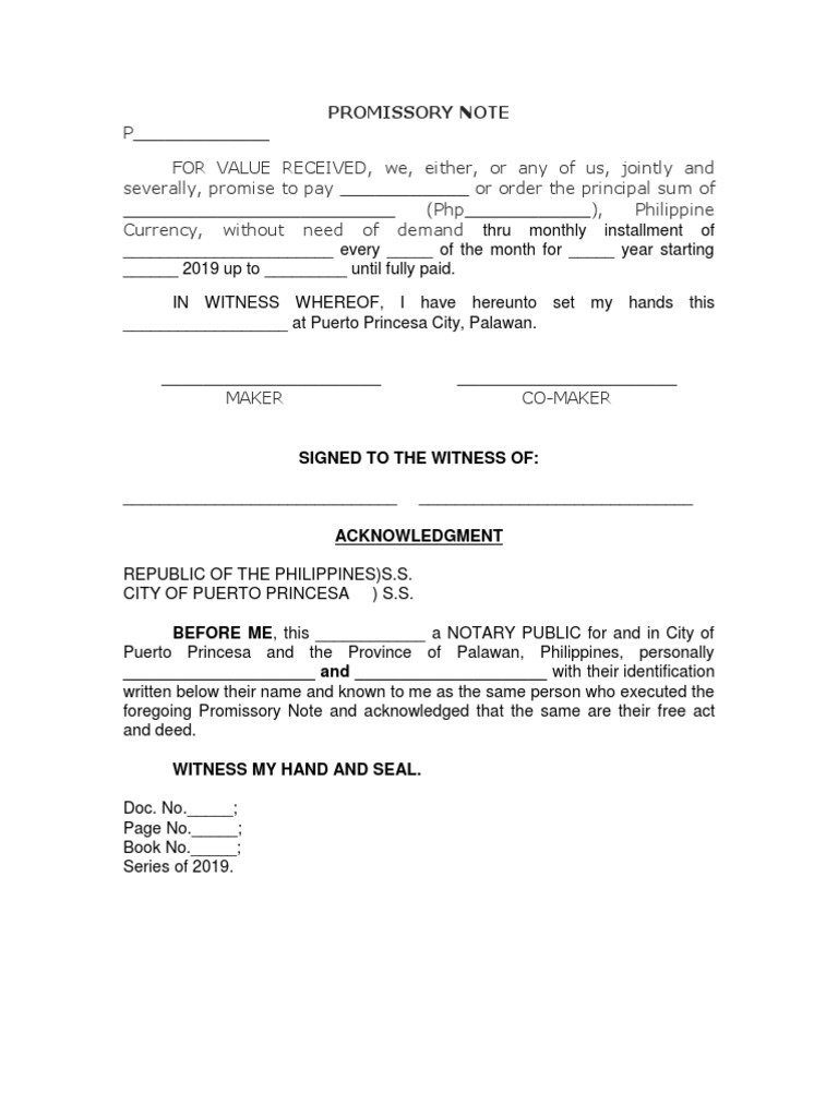 Joint Promissory Note | PDF