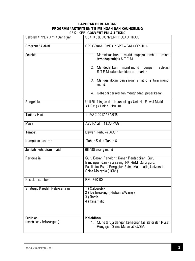 Contoh Laporan Program | PDF