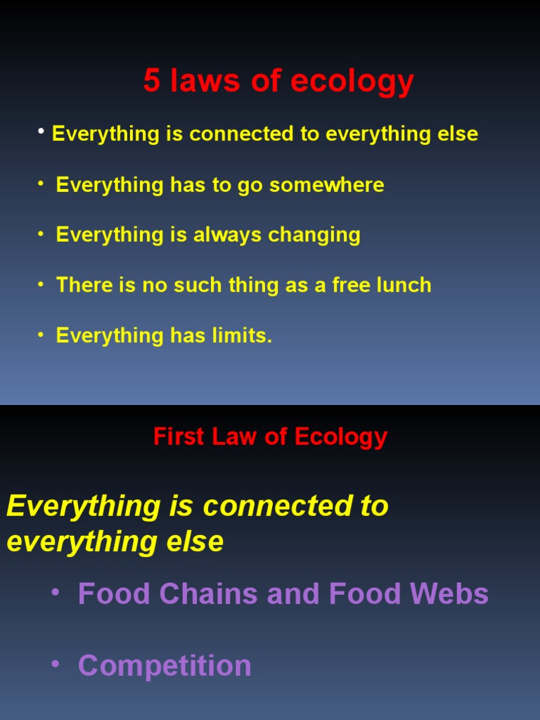 5 Fundamental Laws of Ecology | PDF