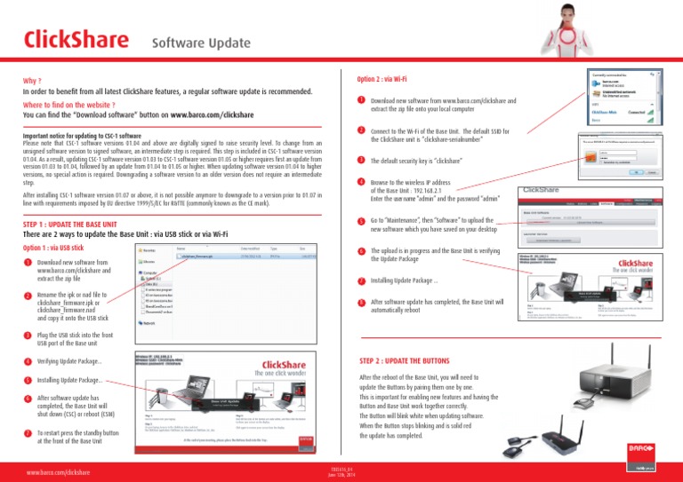 ClickShare Software Update Instructions PDF | PDF | Wi Fi | Software