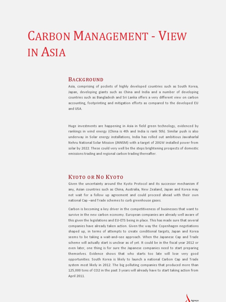 Carbon Management - View in Asia | PDF | Emissions Trading | Low Carbon ...