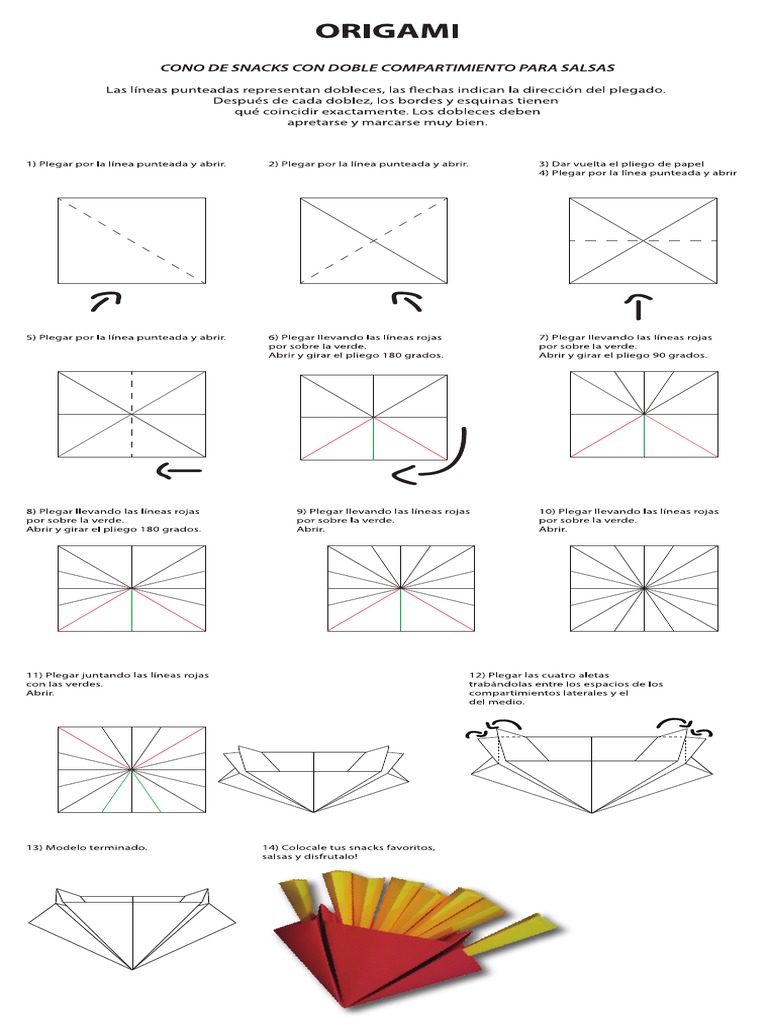 Origami Cono de Snack Con Compartimiento | PDF