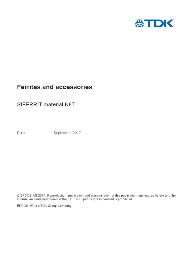 Ferrites and Accessories: Material Properties and Performance Data for ...