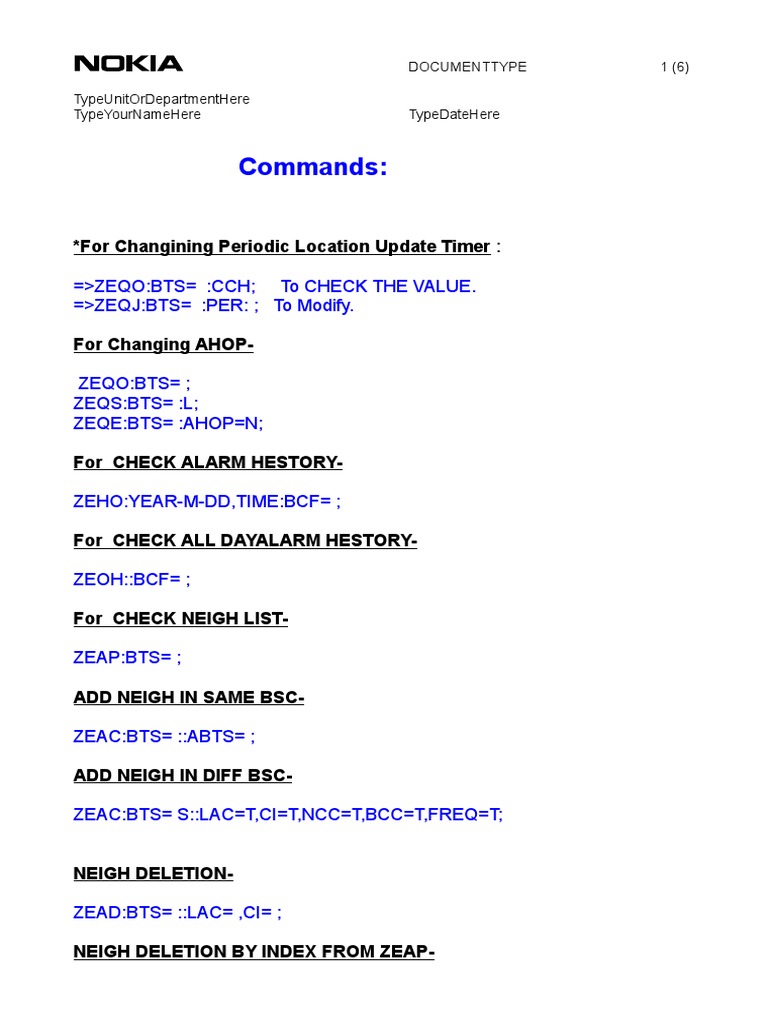 Commands:: For Changining Periodic Location Update Timer | PDF ...