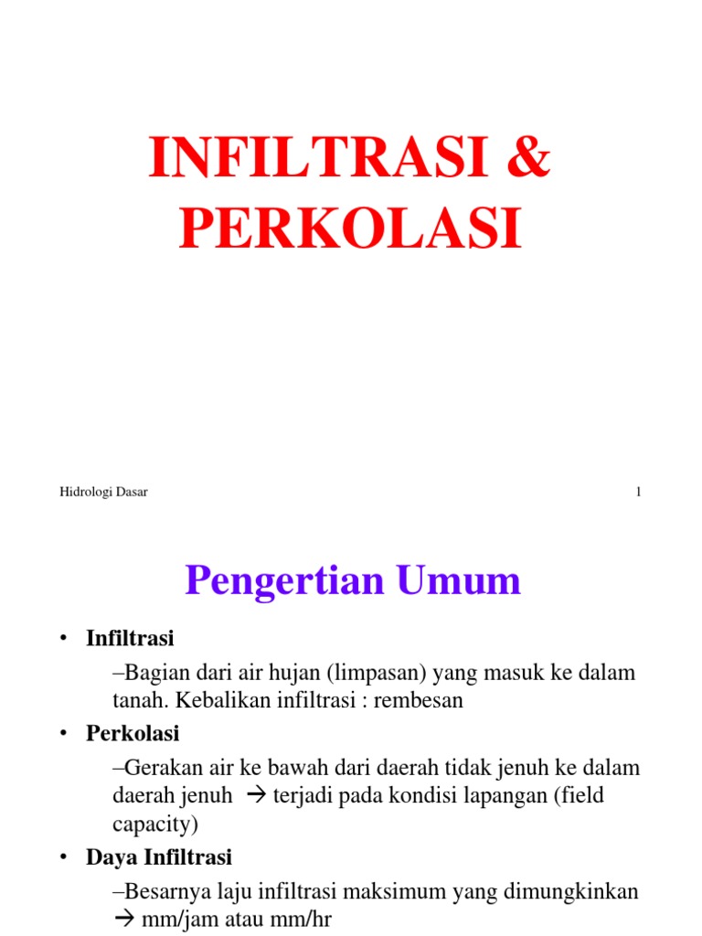 Arti dan Proses Infiltrasi Perkolasi | PDF
