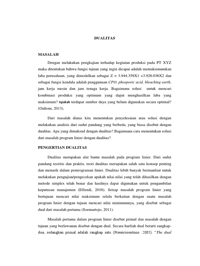 Dualitas (Primal-Dual) | PDF