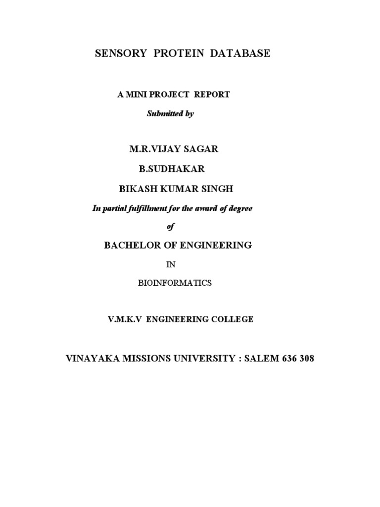 Sensory Protein Database | PDF