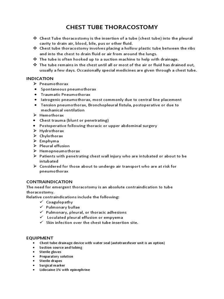 Chest Tube Thoracostomy | PDF | Surgical Suture | Thorax