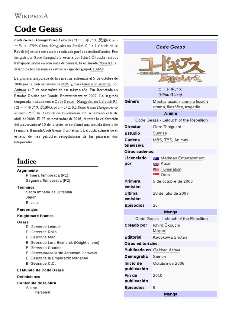 Code Geass | PDF | sintoísmo