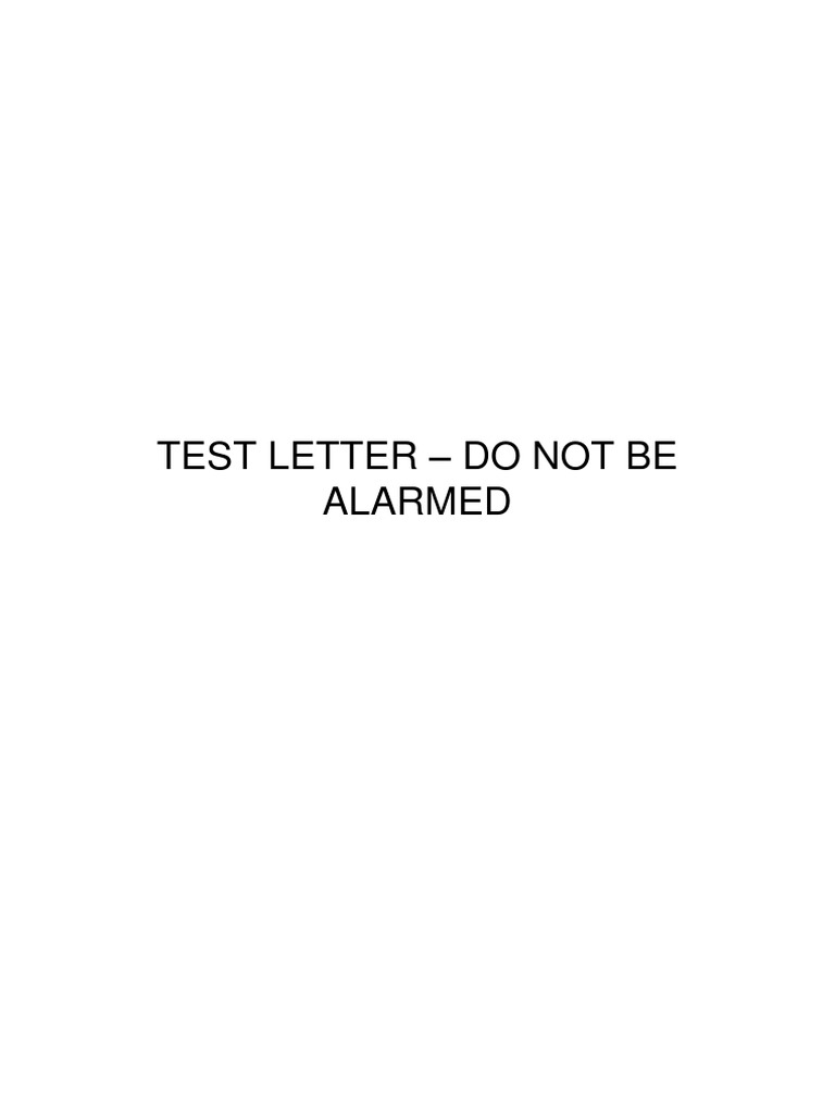 Test Letter | PDF