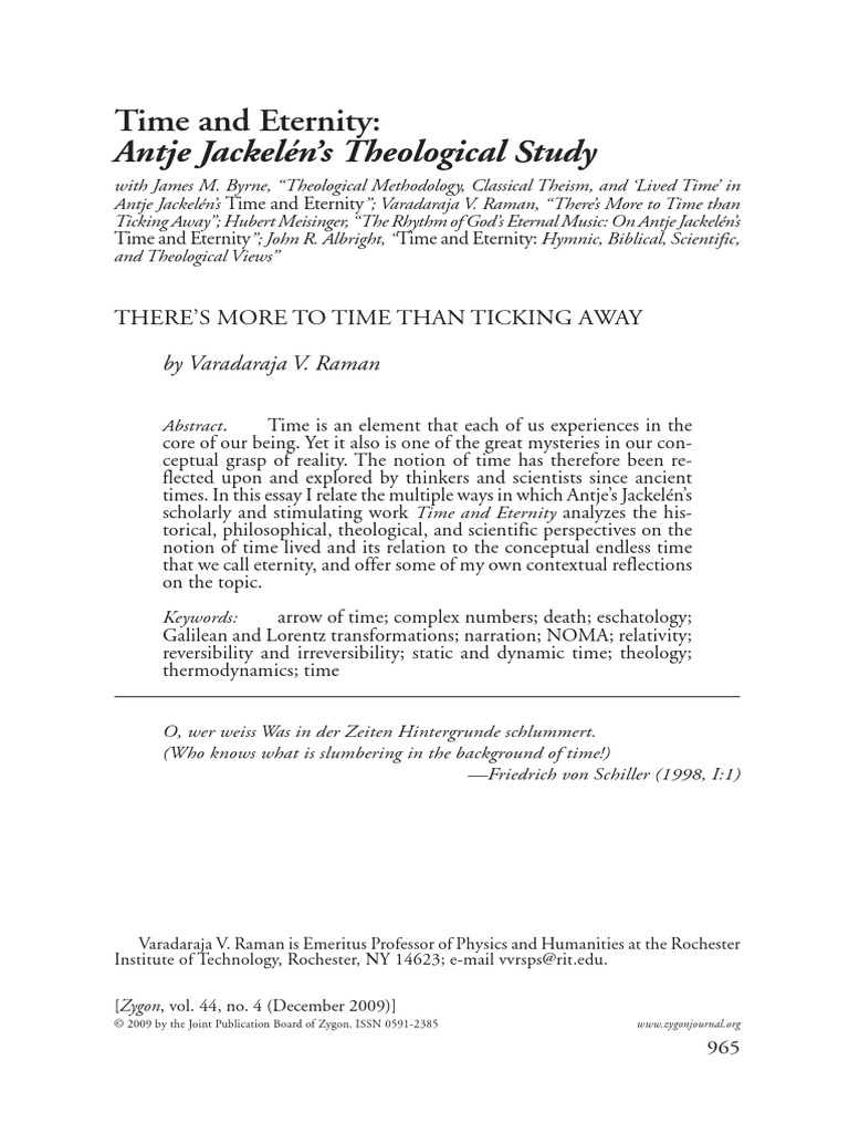 Raman 2009 - Time and Eternity | PDF | Time | Quantum Mechanics