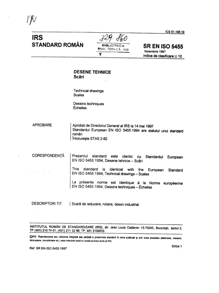 SR en ISO 5455-97 Desene Tehnice | PDF