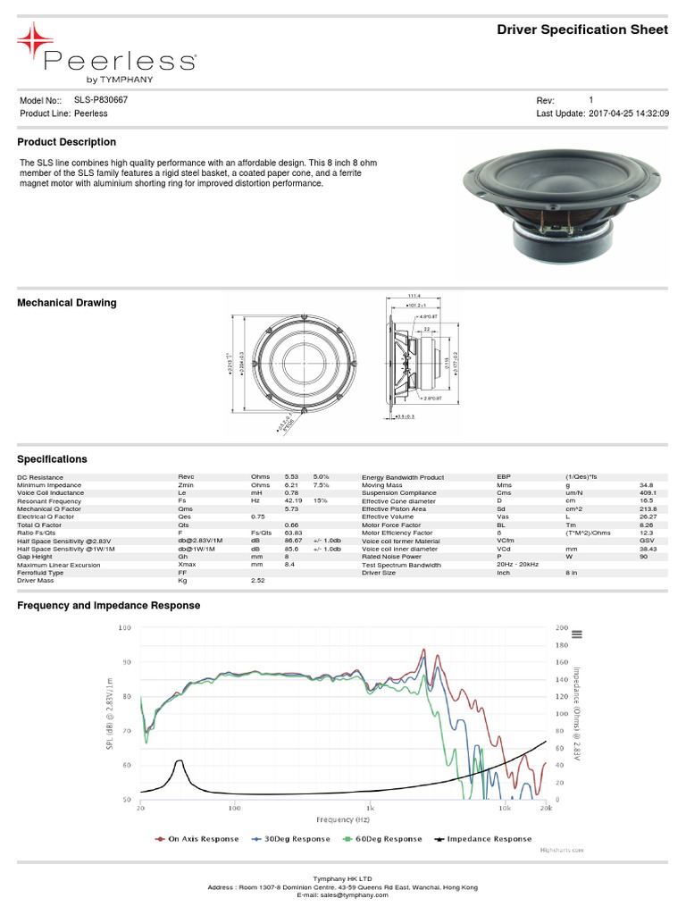Peerless SLS P830667 | PDF | Loudspeaker | Force