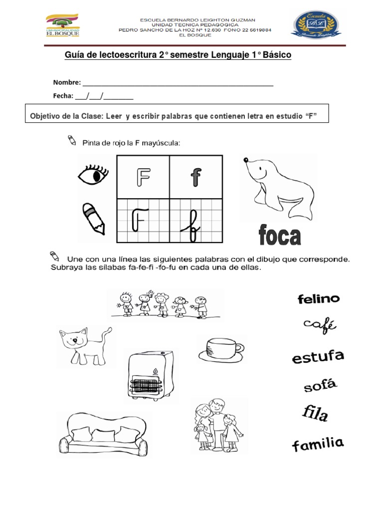 Actividades de Lectoescritura con F | PDF