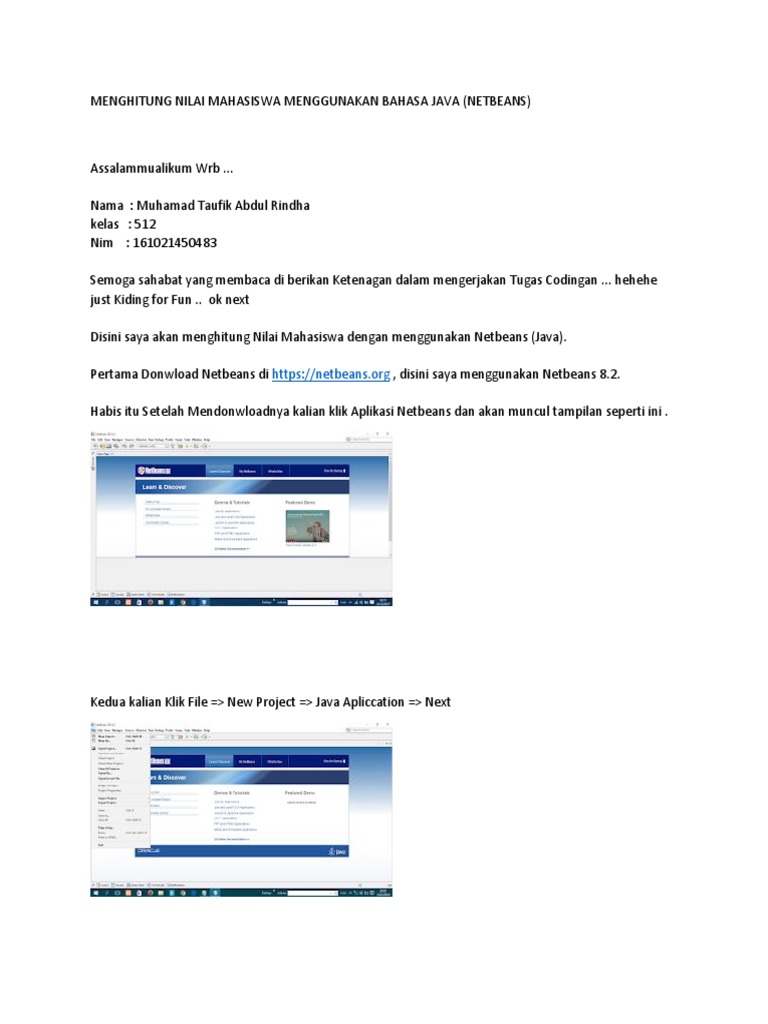 Menghitung Nilai Mahasiswa Menggunakan Bahasa Java | PDF