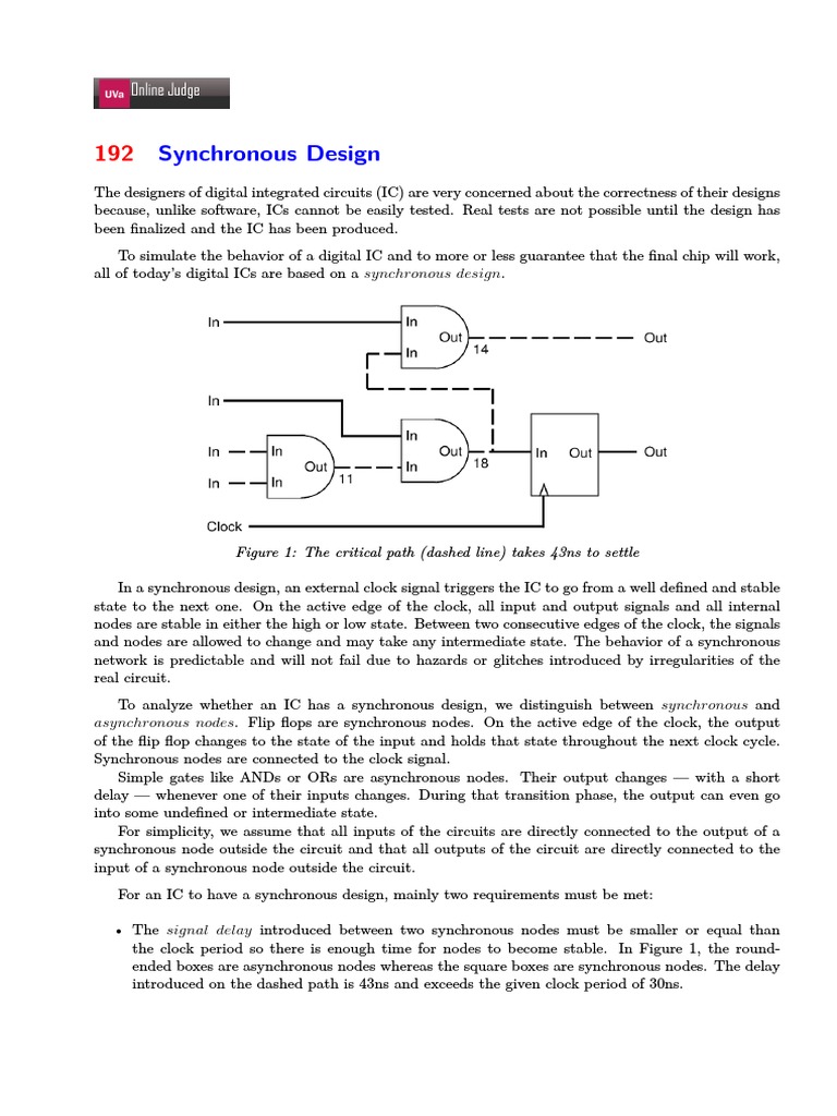 Synchronous Design: Figure 1: The Critical Path (Dashed Line) Takes 43ns To Settle | PDF ...