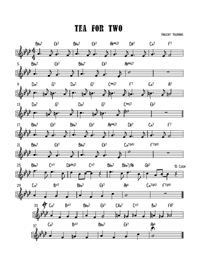 Tea For Two Lead Sheet | PDF