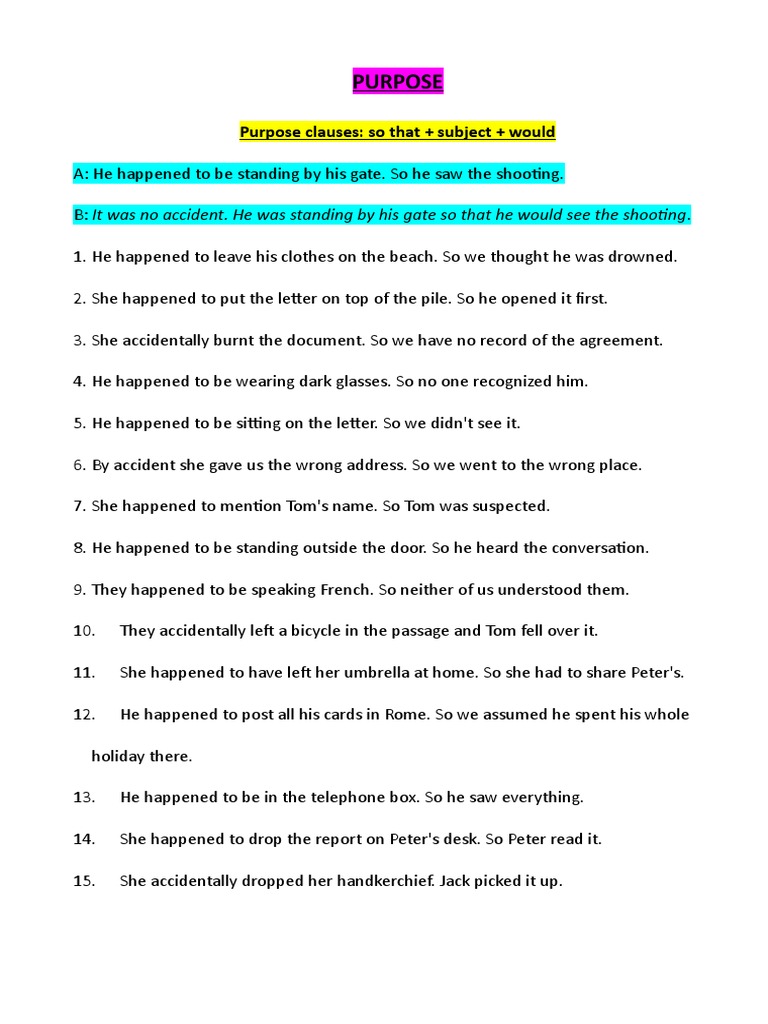Purpose Clauses | PDF