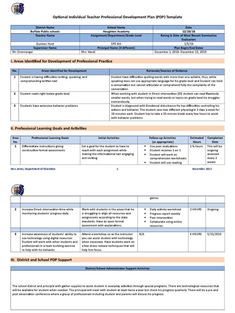 Teacherpdptemplate 1 Professional Development | PDF | Educational Technology | Behavior Modification
