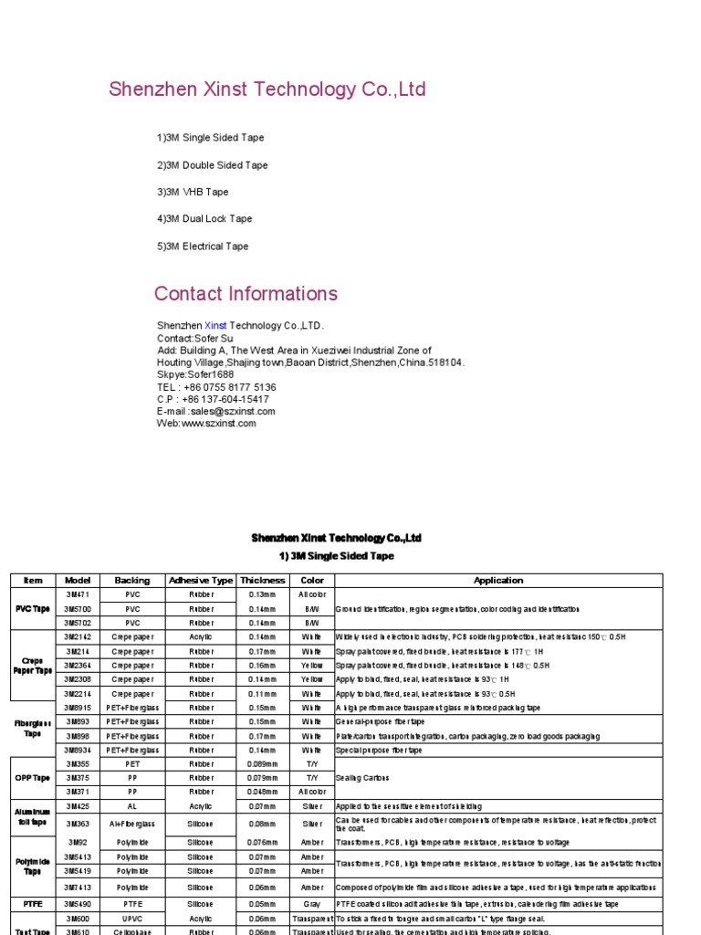 Shenzhen Xinst Technology Co.,Ltd | PDF | Adhesive | Poly(Methyl Methacrylate)